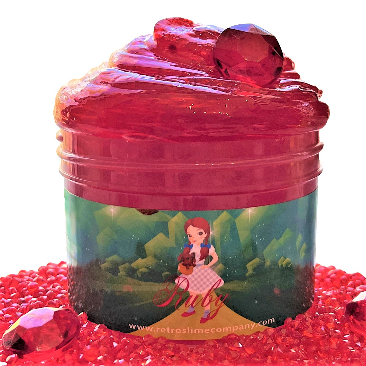 Ruby Clear Glitter Slime - Retro Slime Company